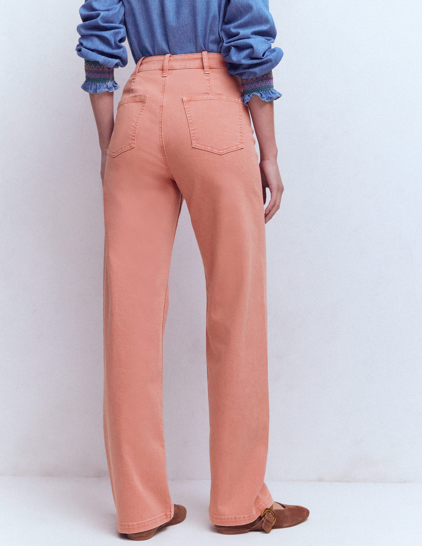 Pintuck Column Leg Jeans-Almond Pink | Boden USA