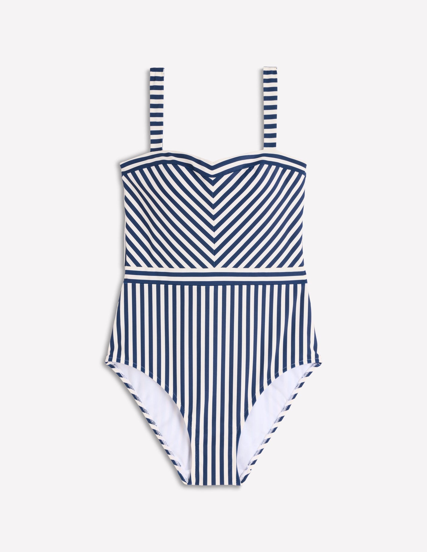 Clean Sweetheart Swimsuit-Navy and Ivory Stripe | Boden USA