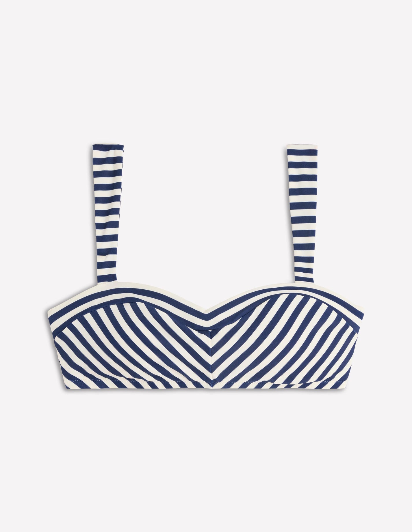 Clean Sweetheart Bikini Top-Navy, Ivory Stripe | Boden USA