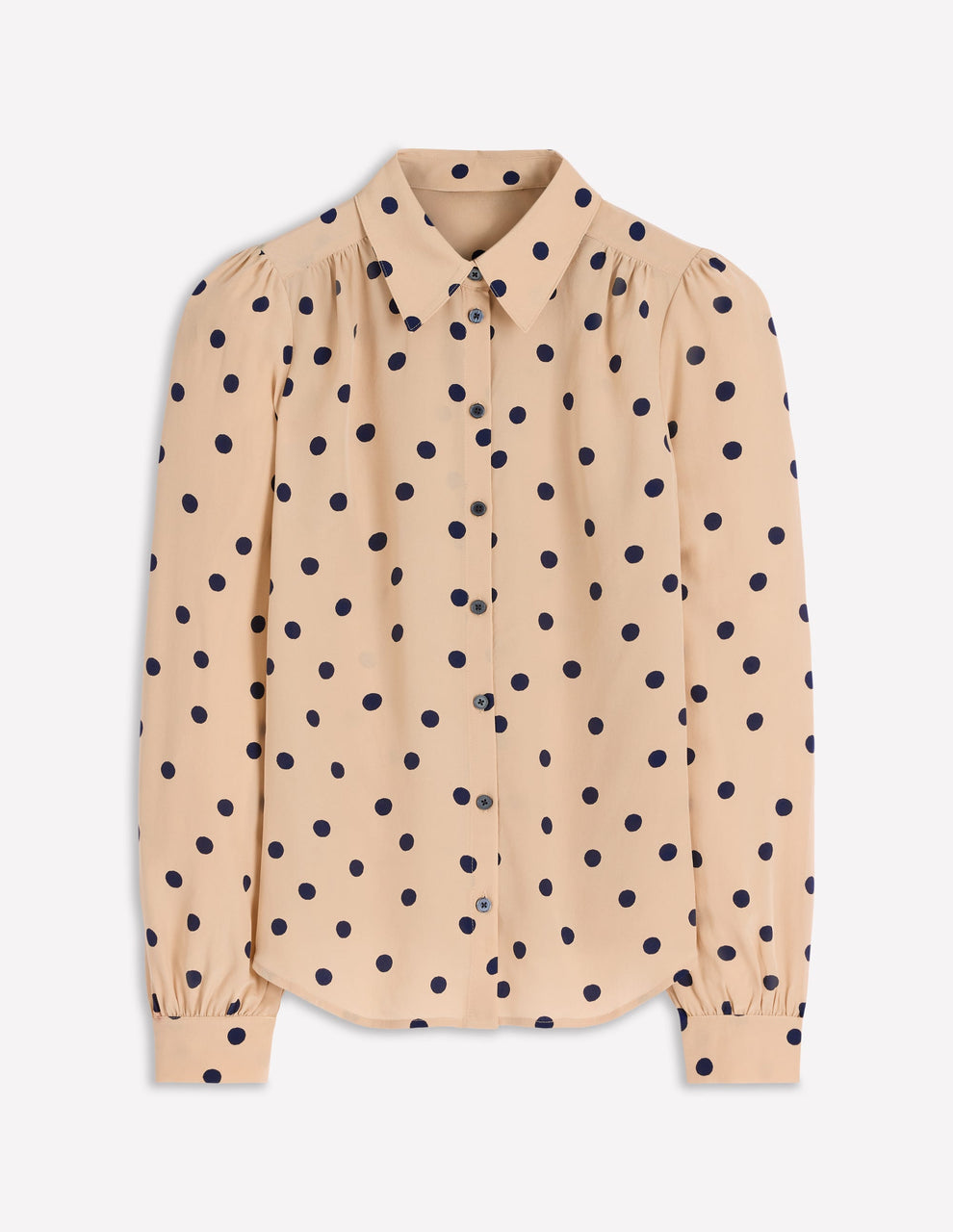 Sara Silk Shirt-Sand, Painted Dot Spaced | Boden USA