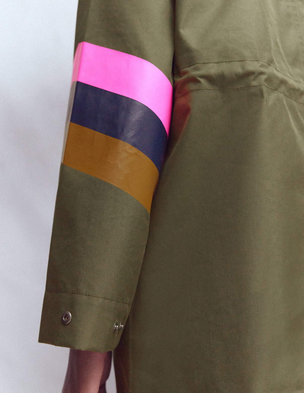 Striped Longline Rain Mac-Woodland Green Stripe | Boden USA